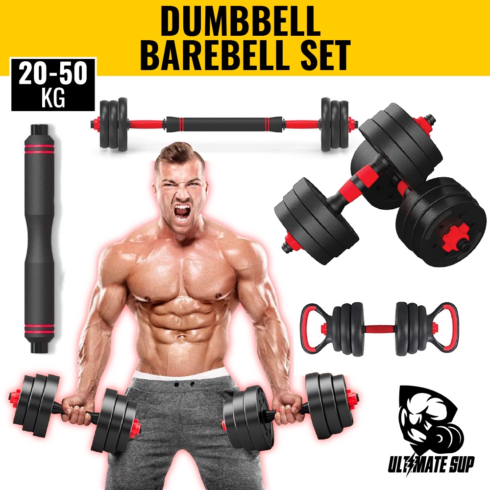 UltimateSup Dumbbell Barbell Set, Adjustable Dumbbells Kettebell, 20 ...