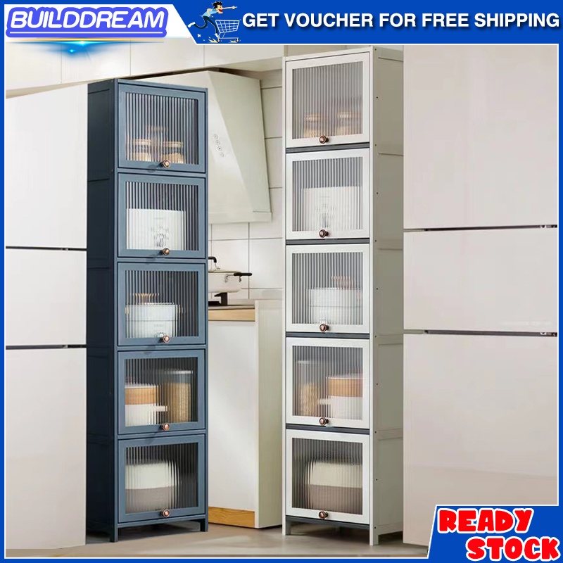 Modern Bamboo Kitchen Cabinet Kitchen Rack Storage Cabinet Narrow ...