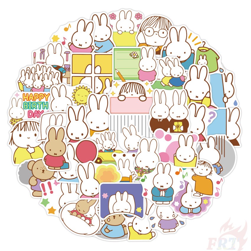 50Pcs/Set Miffy Stickers KPOP Cartoon Rabbit DIY Fashion Mixed ...