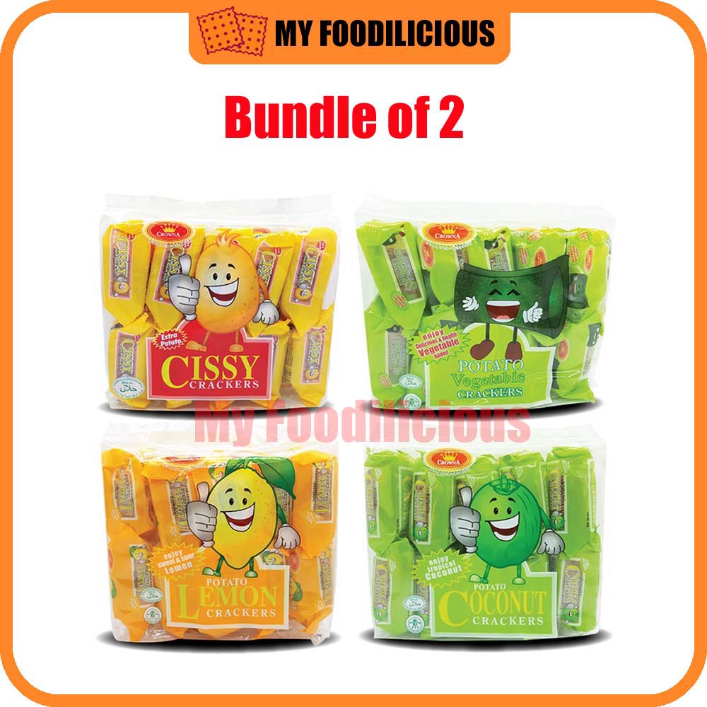 CISSY Extra Potato / Coconut /Lemon / Vegetable Crackers 32g x 10packs ...
