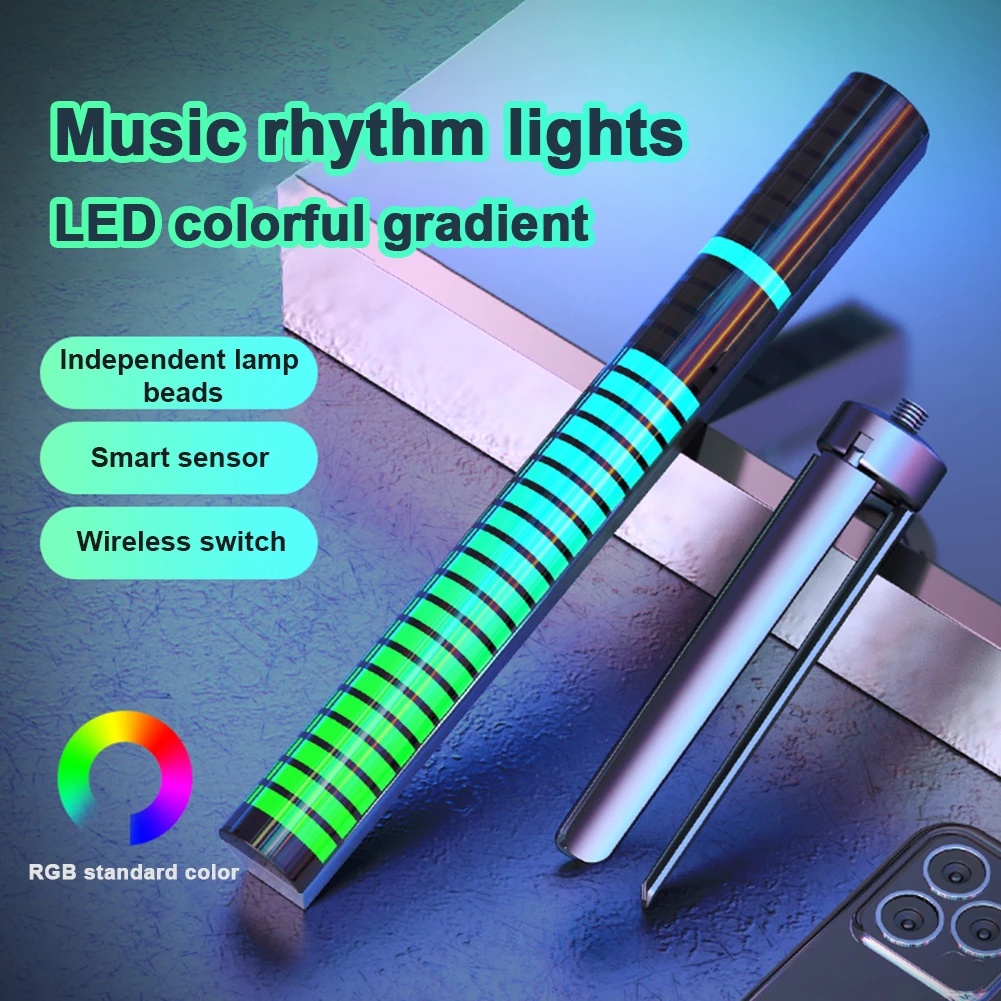 RGB Music Sound Control LED Strip Light 3D Voice Activated Rhythm Light ...
