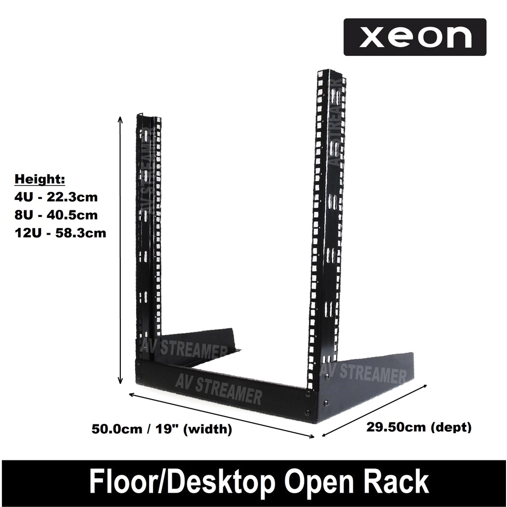 4U / 8U / 12U Desktop Open Server Rack (2 post open frame rack ...