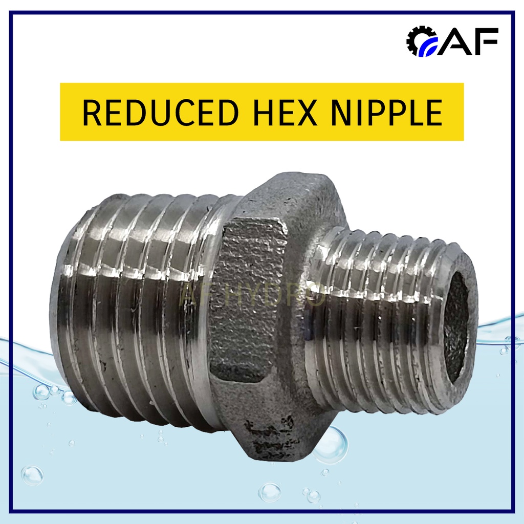 Stainless Steel SS316 Reducing Nipple Fitting 1/8” to 4” BSPT Male Ends ...