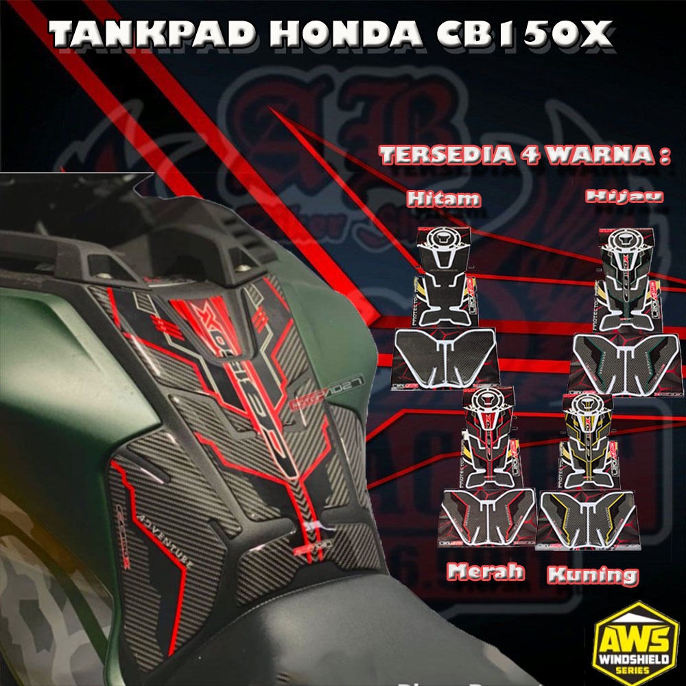 HITAM PUTIH Honda CB150X Adventure Tankpad Sticker Resin Embossed Black ...