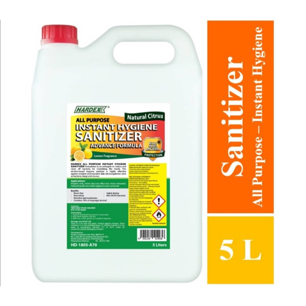 HARDEX All Purpose Instant Hygiene Sanitizer Advance Formula with 70% ...