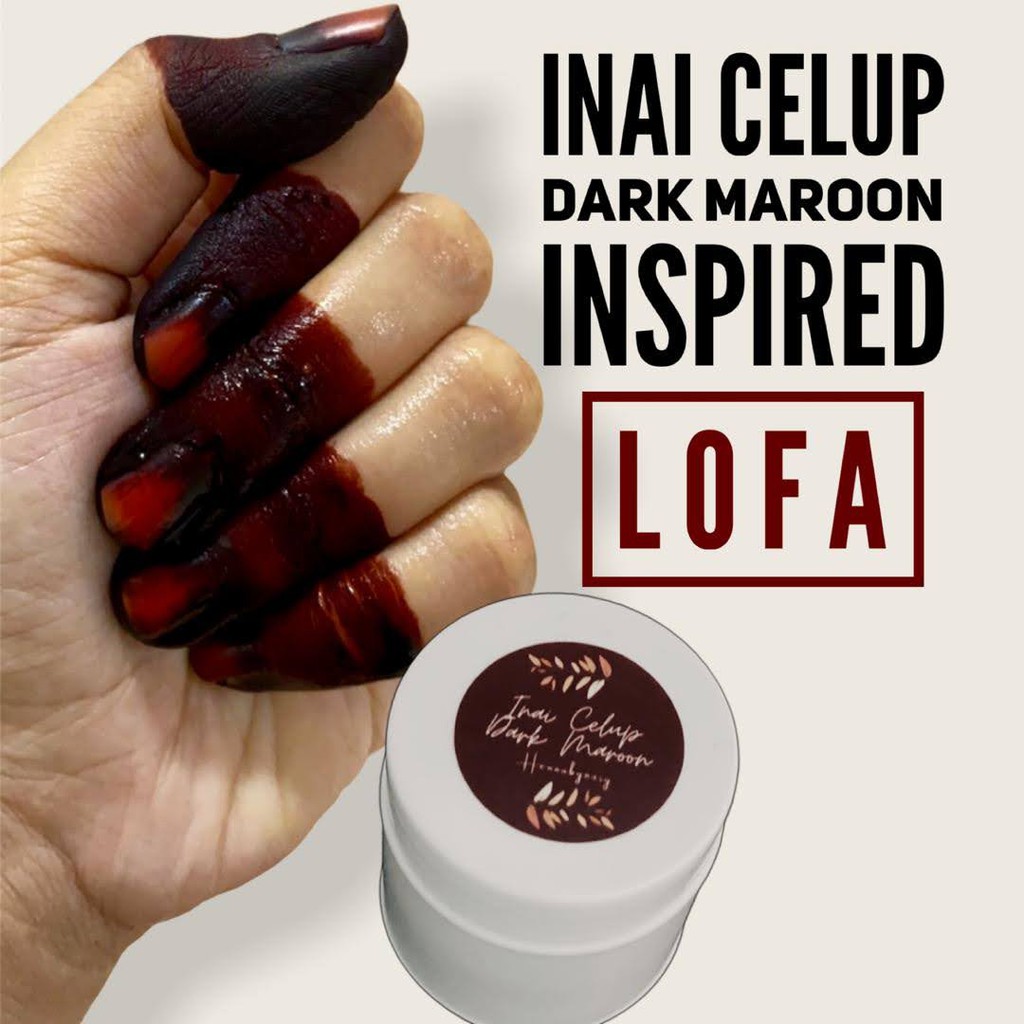 Inai Dip INSPIRED LOFA DARK MAROON 50ML- INAI Dip DARK HALAL SAH WUDUK ...