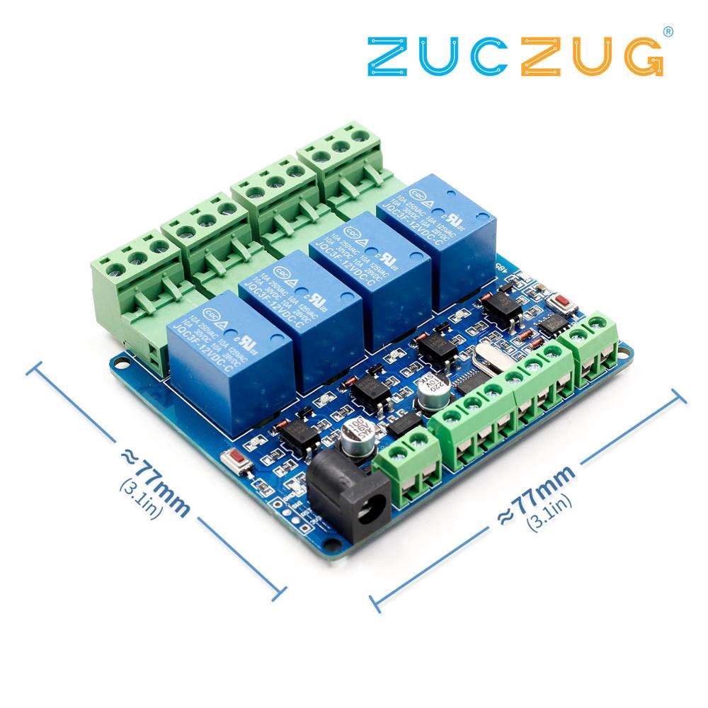 Modbus RTU 4 Way Relay Module DIY STM8S103 System 4 Road Input 485 Communication | Shopee Singapore