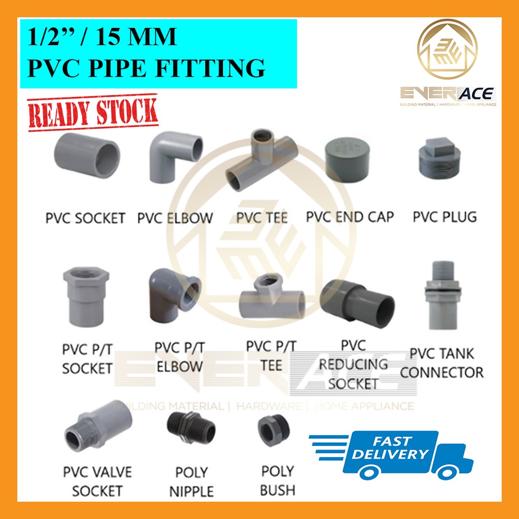 PVC Fitting Connector 15mm CLASS E Socket Elbow Tee PT Socket Valve ...