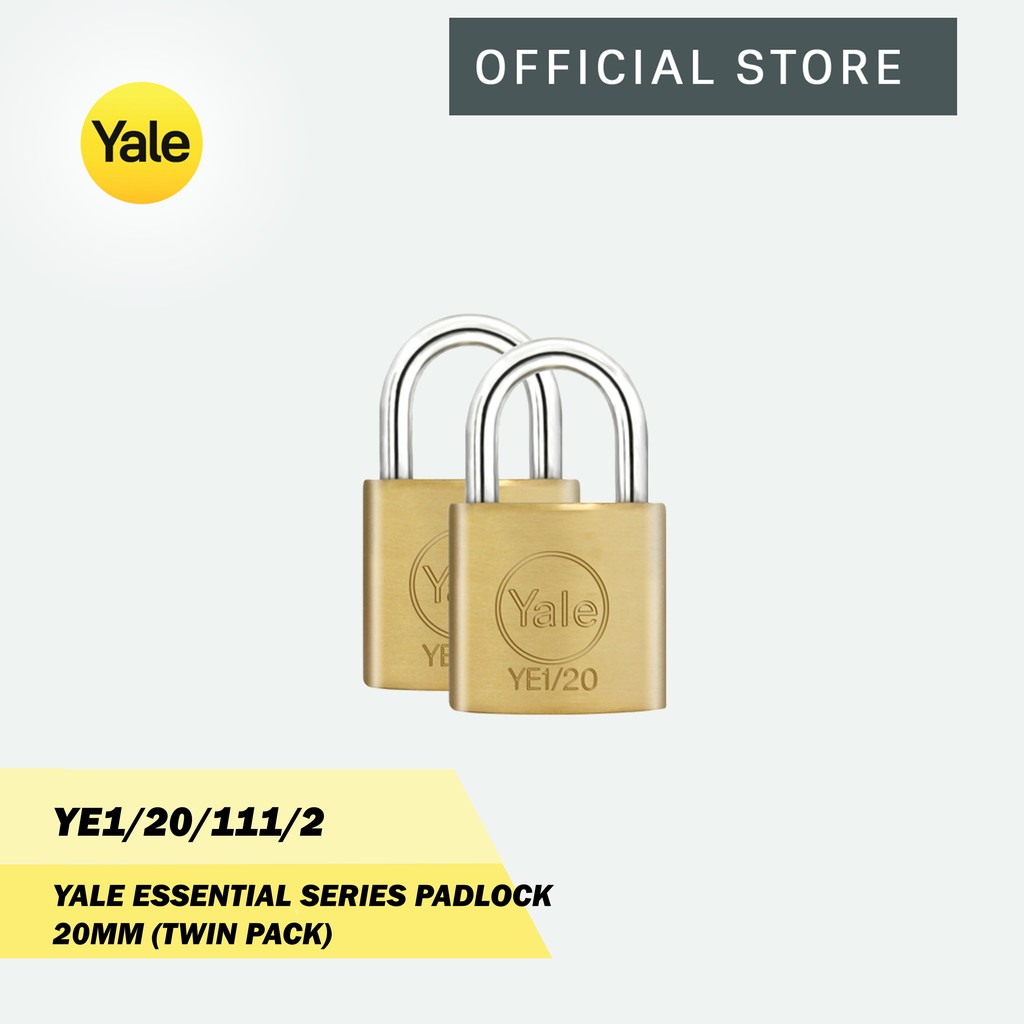 Yale YE1/20/111/2 Essential Series Padlock 20mm (2 Piece Pack) | Shopee ...