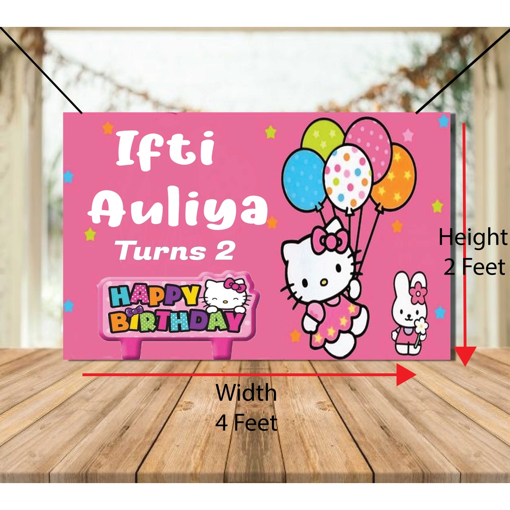 Hello KITTY Theme BIRTHDAY BACKDROP BANNER | Shopee Singapore