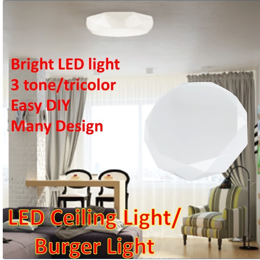 LED Burger Ceiling Light/Bedroom Lighting/HDB BTO surface mounting LED ...