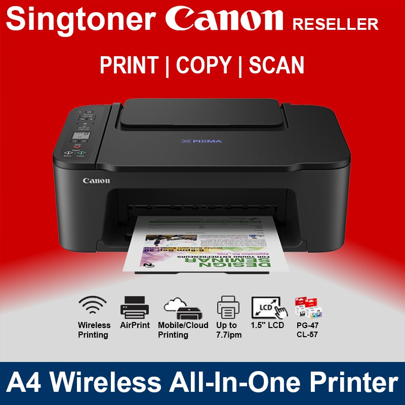 Canon PIXMA E3470 Wireless All-In-One Inkjet Colour Printer Color ...