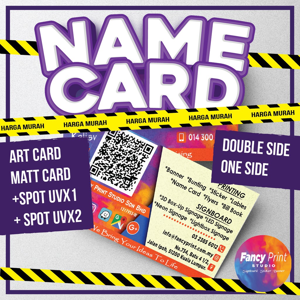 BUSINESS CARD NAMECARD DOUBLE SIDE PRINTING STANDARD SIZE - 54mm x 90mm ...