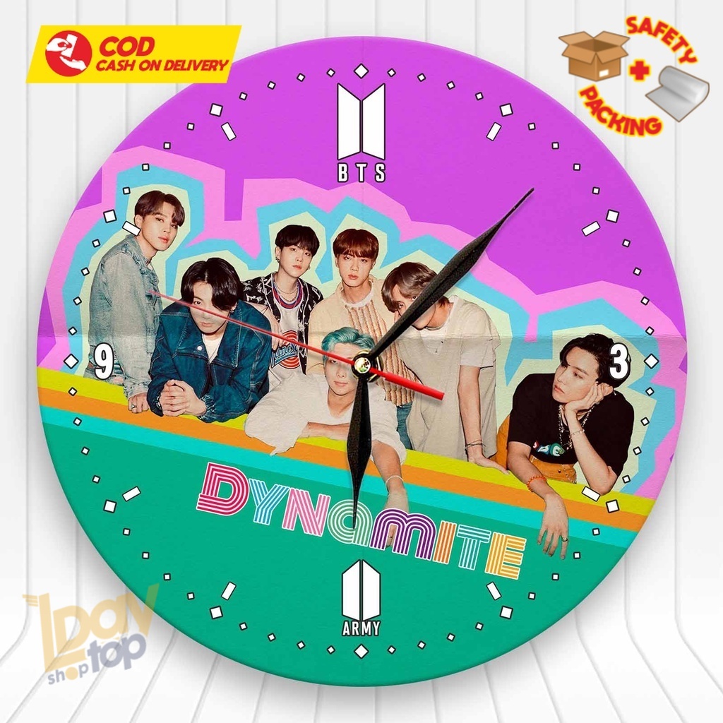 KAYU Kpop BTS K-POP Wall Clock MDF Wood Motif Aesthetic Room Decoration ...