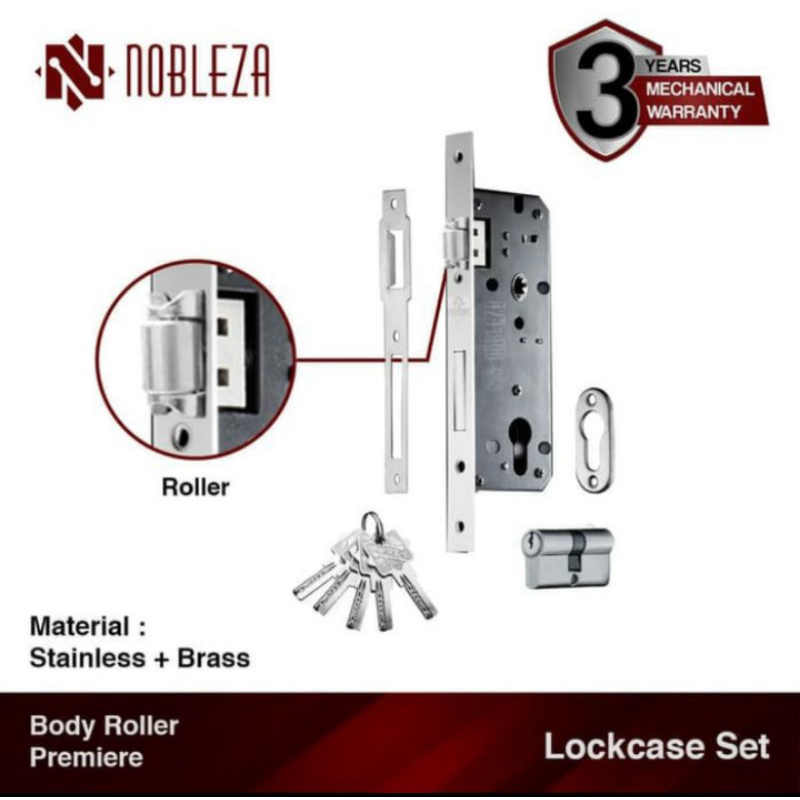 Nobleza lock set / premiere Roller lock Body / house door lock | Shopee ...