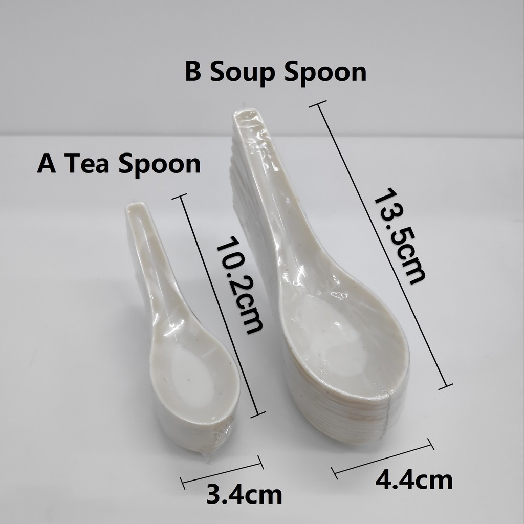 G.Ware 12 Pcs Light Stone Plastic Tea Spoon / Soup Spoon /Sudu Teh ...