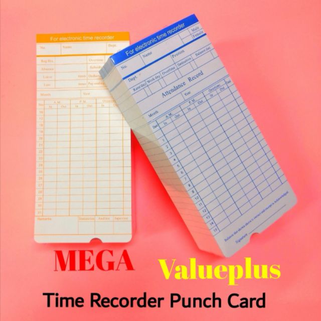 TIME RECORDER PUNCH CARD / TIME CLOCK PUNCH CARD * 90 PCS/PACK ...