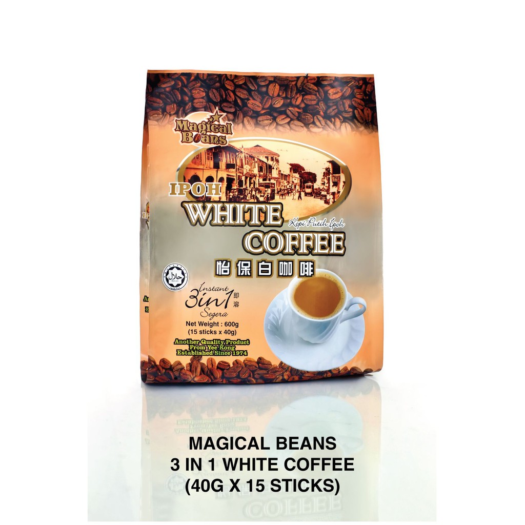 MAGICAL BEANS 3 IN 1 IPOH WHITE COFFEE 600G (40G*15STICKS) | Shopee Singapore