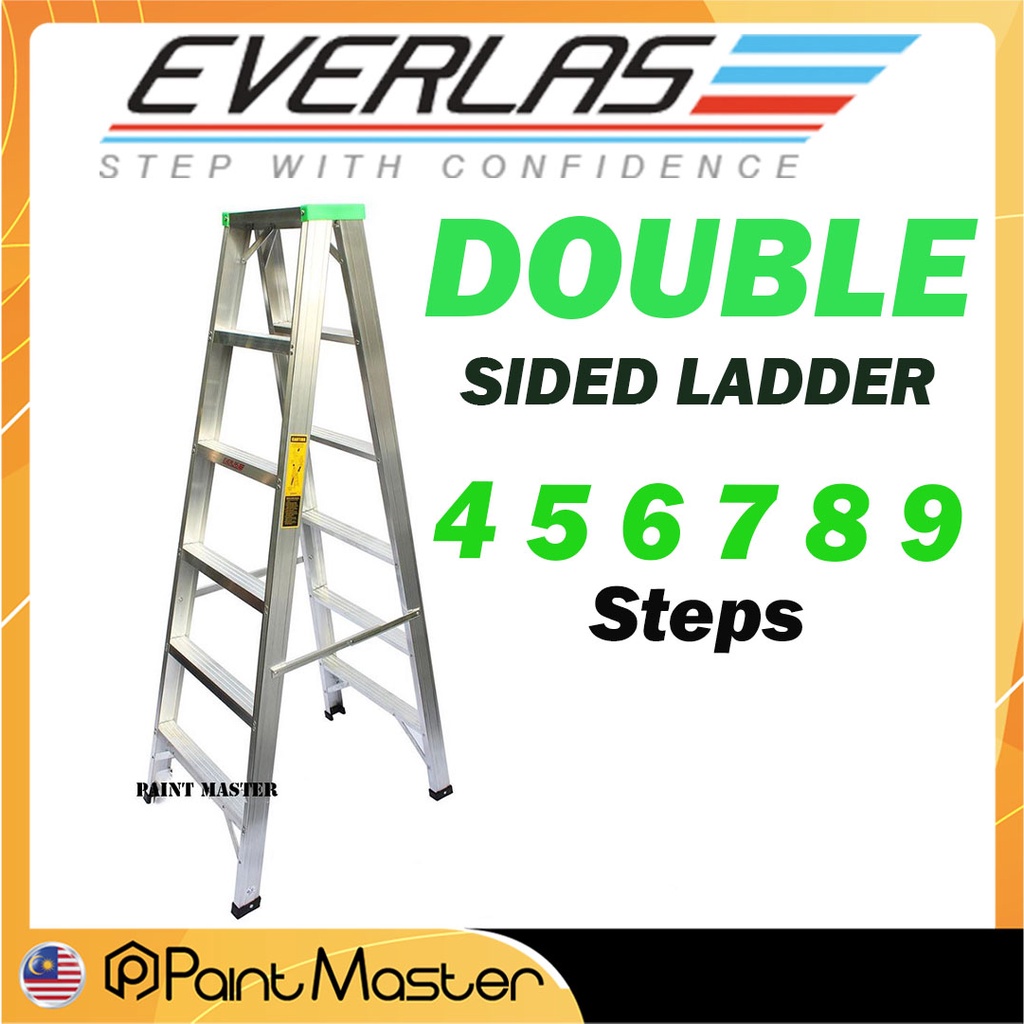 Everlas Heavy Duty Aluminium Double Sided Ladder Tangga Lipat Double ...