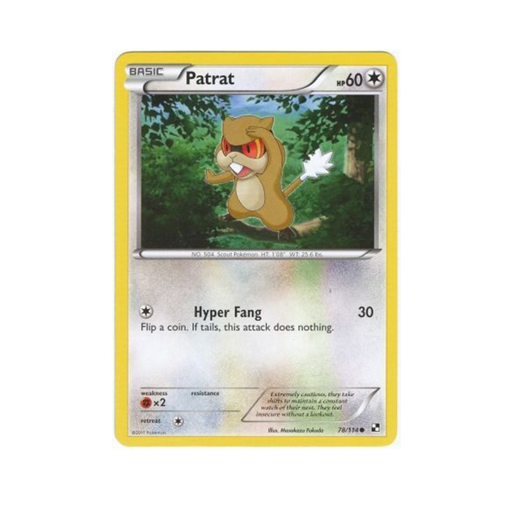 Pokemon - Patrat (78/114) Card (Black & White 1: Base Set) | Shopee ...