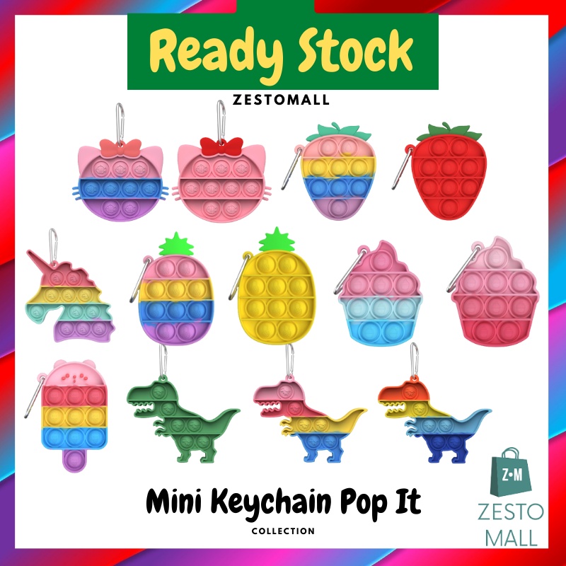 Keychain Fidget Toy Mini Pop It Baby Birthday For Kids Among Us Push ...