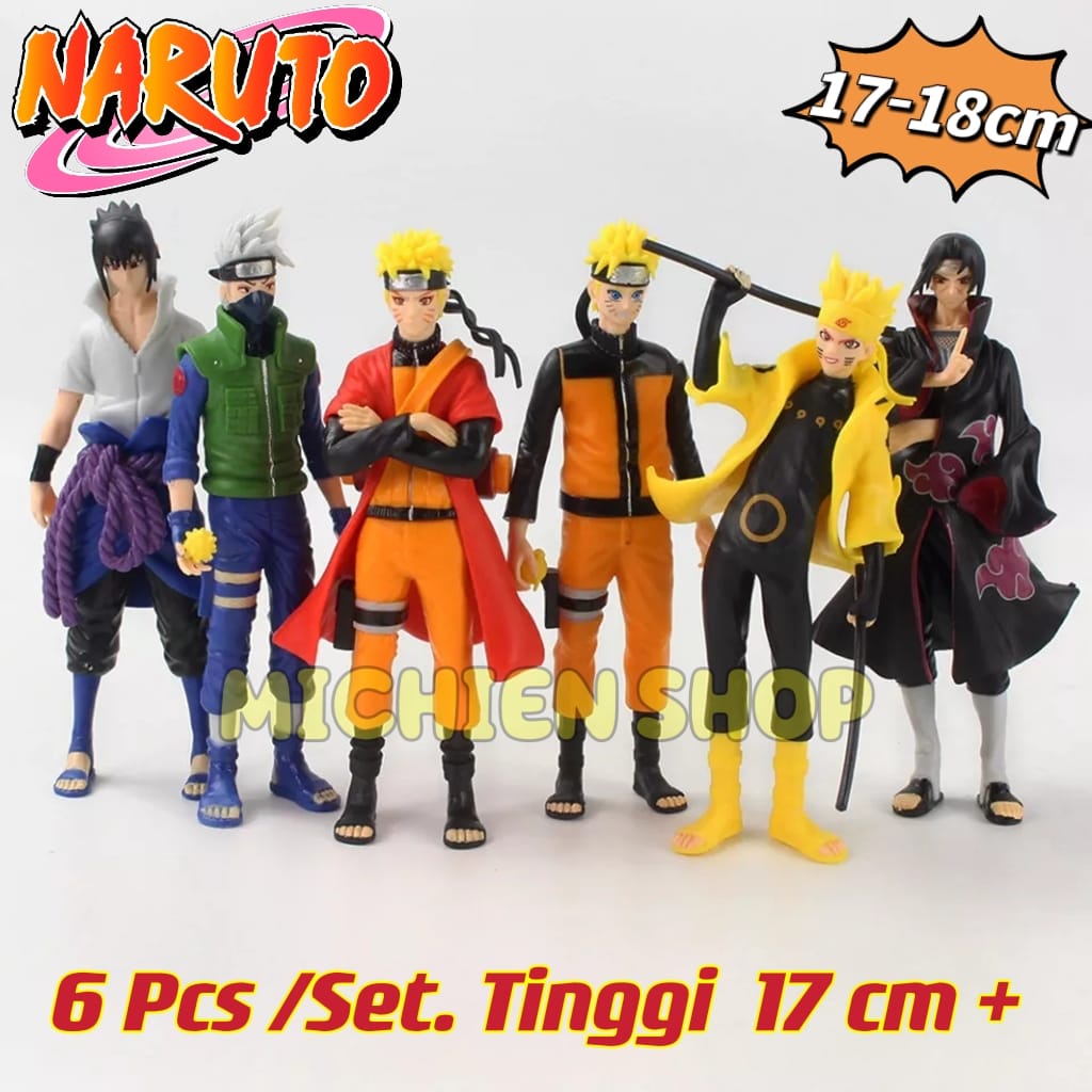 Action Figure Uzumaki Naruto Kakashi Sasuke Itachi Set 6pcs | Shopee ...