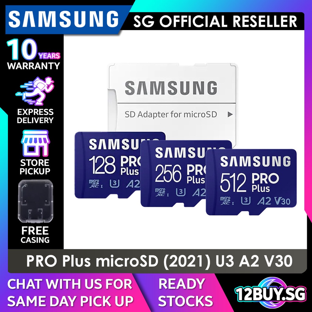Samsung PRO Plus microSD Card U3 A2 V30 UHS-I Up to 180MB/s 130MB/s ...