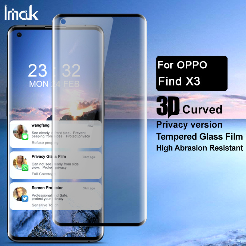 [SG] Oppo Find X3 / X3 Pro - Imak Privacy 3D Curved Tempered Glass ...