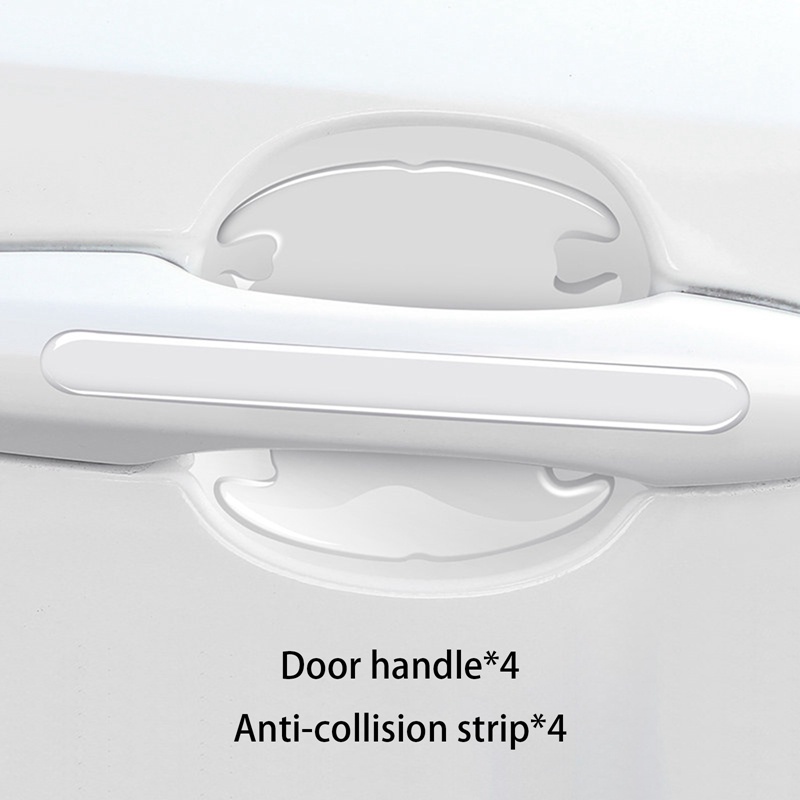 8pcs Car Door Handle Bowl Anti-scratch Sticker Clear Protector Film For ...