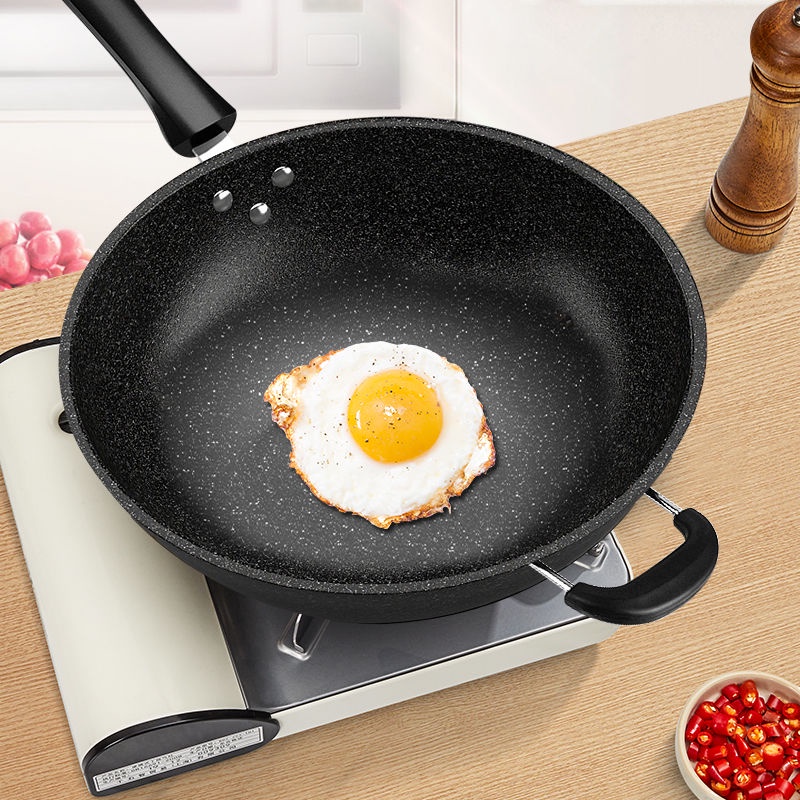 Medical Stone Non-Stick Pan Iron Pot Household Wok Induction Cooker ...