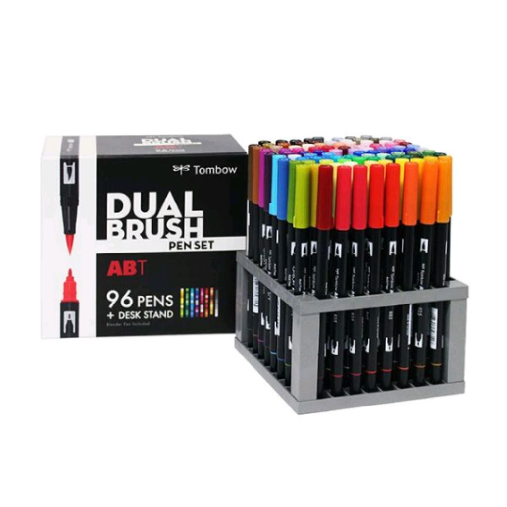 Tombow Dual Brush Pen - 96 color set with deskstand | Shopee Singapore