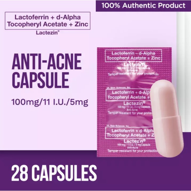 Lactezin Anti-Acne 28 capsules (Lactoferrin + Vitamin E + Zinc ...