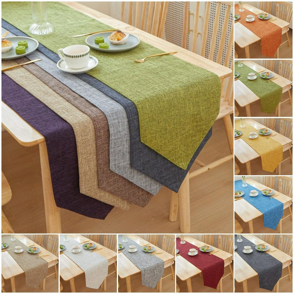 Solid Color Linen Table Runner Simple Modern Home Light Luxury Coffee ...