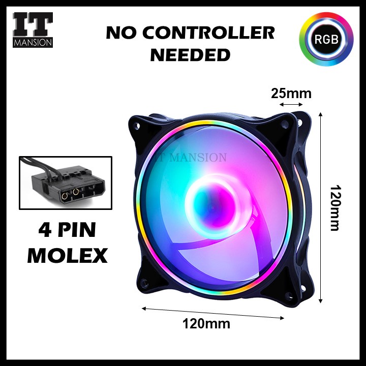 RGB PC case fan 4 pin 120mm Cooling fans Gaming Computer LED Cooler ...