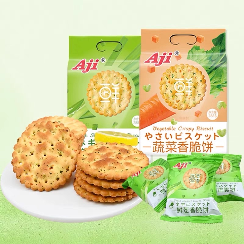 aji Vegetable Flavor Scallion Fragrant Influencer Biscuit 228g Small ...