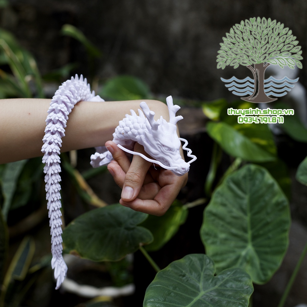 White Dragon Model with flexible joints printed with 3D technology to ...
