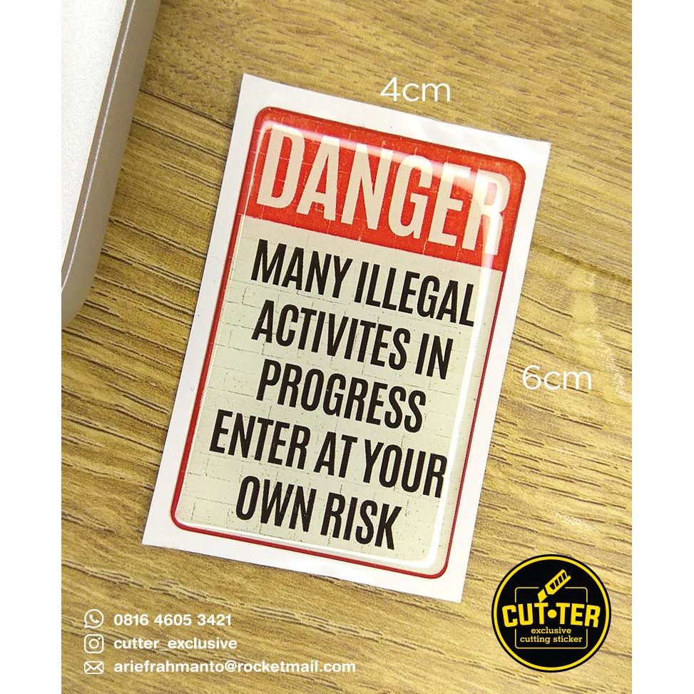 Danger sign resin sticker emblem | Shopee Singapore
