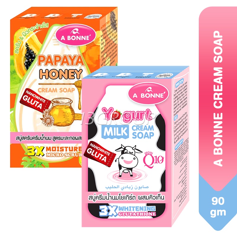 A Bonne Cream Soap Papaya Honey / Yogurt Milk, 90g | Shopee Singapore