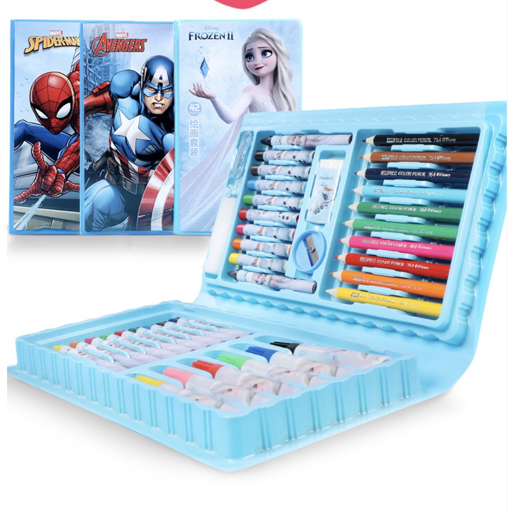 SG Stock 42 in 1 Kids Cartoon Drawing Coloring Set Children Stationery ...