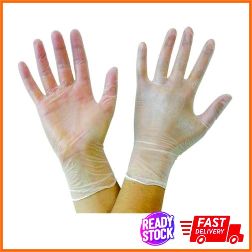 100pcs Food Grade Vinyl Disposable Gloves Powder Free Gloves | Shopee ...