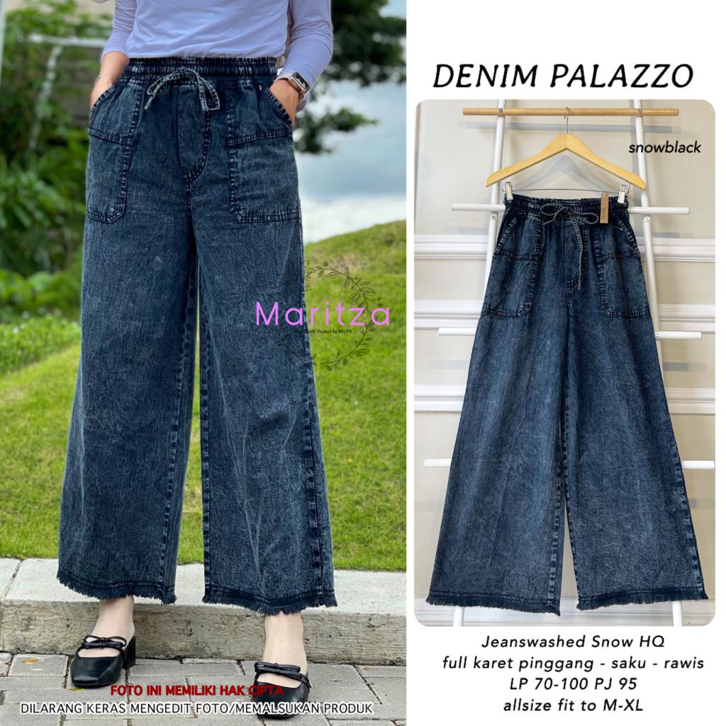 Pallazo Women's Jeans Culottes Premium Denim Mapple Palazzo Women's ...