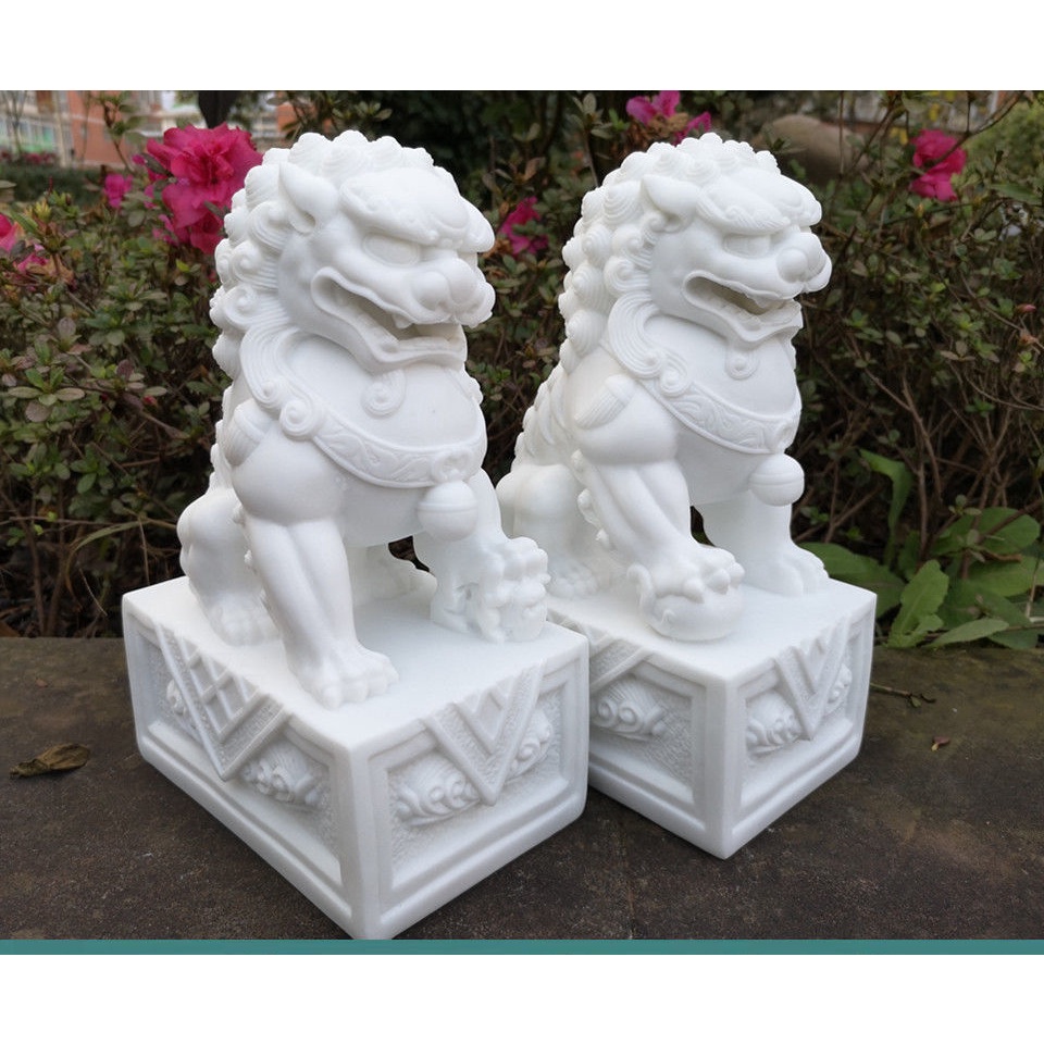 Stone-Carving Lion Stone Lion a Pair of Home Door-Watching Artificial ...