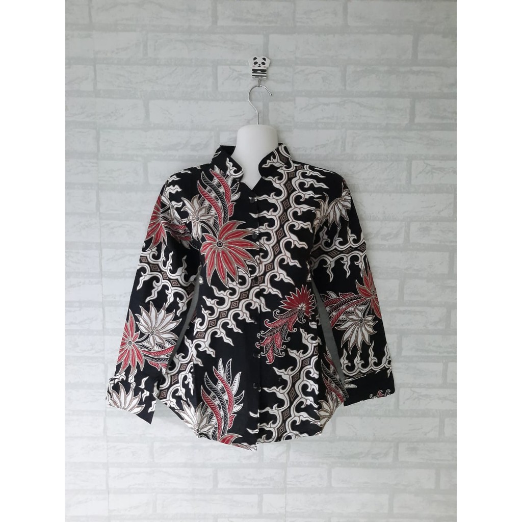 Batik blouse/batik work top/batik work uniform | Shopee Singapore