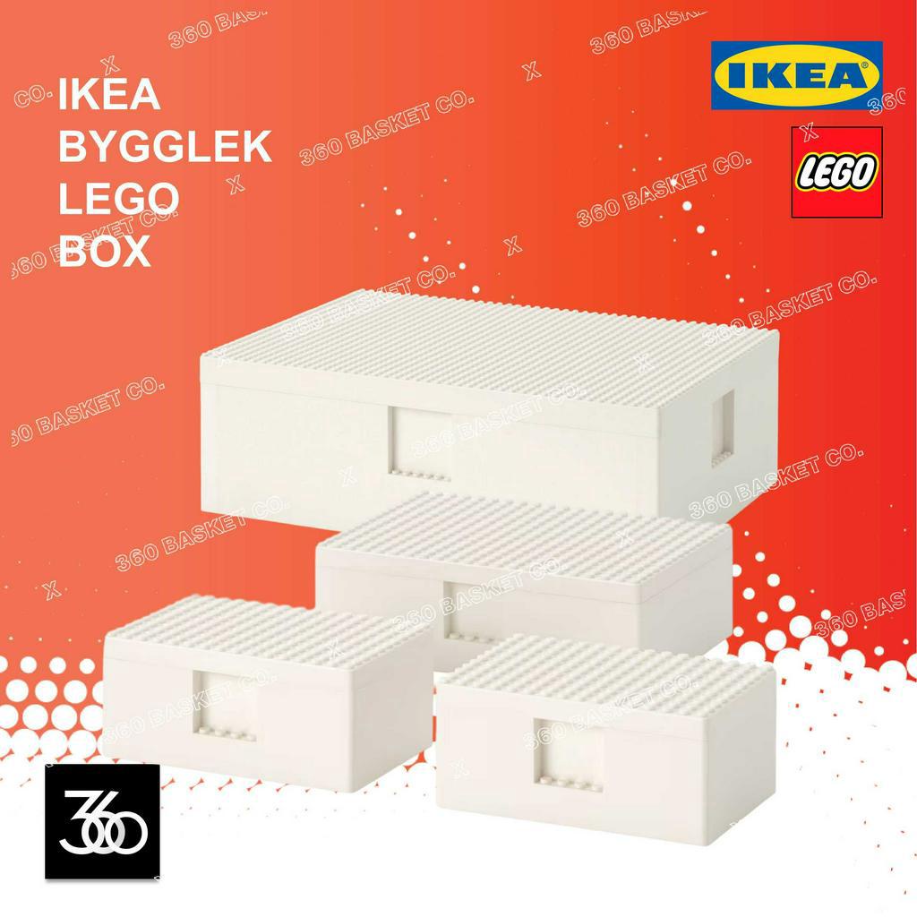 IKEA LEGO BRICK SET BUILDING BYGGLEK BOX WITH LID | Shopee Singapore