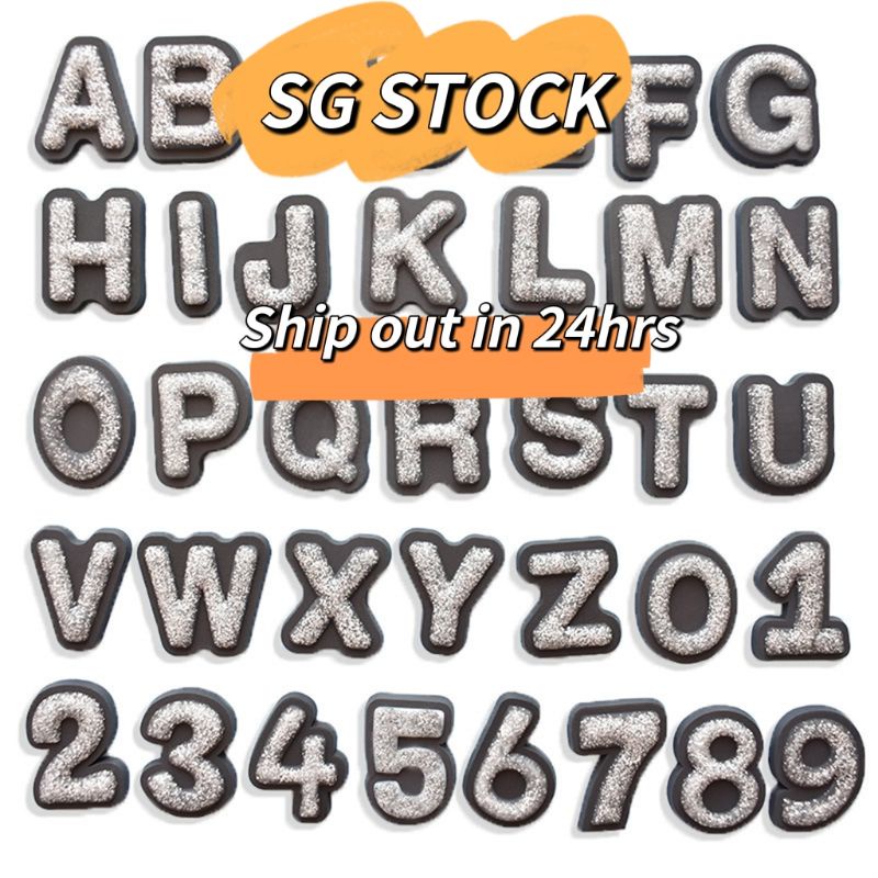 [SG SELLER]Croc Jibz Numbers Alphabet letters pins charms shoes ...