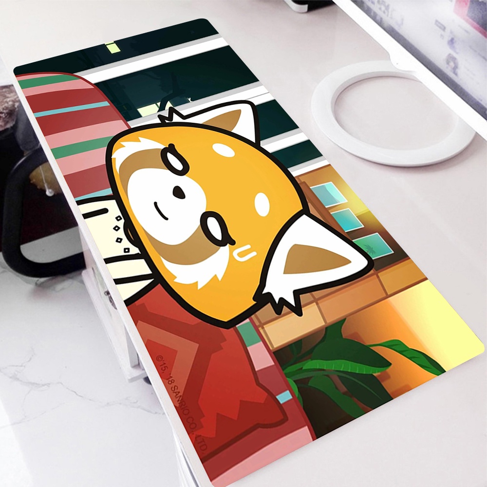 Aggretsuko Mouse Pad Gamer Rug Kawaii Accessories Mousepad Anime Mat ...