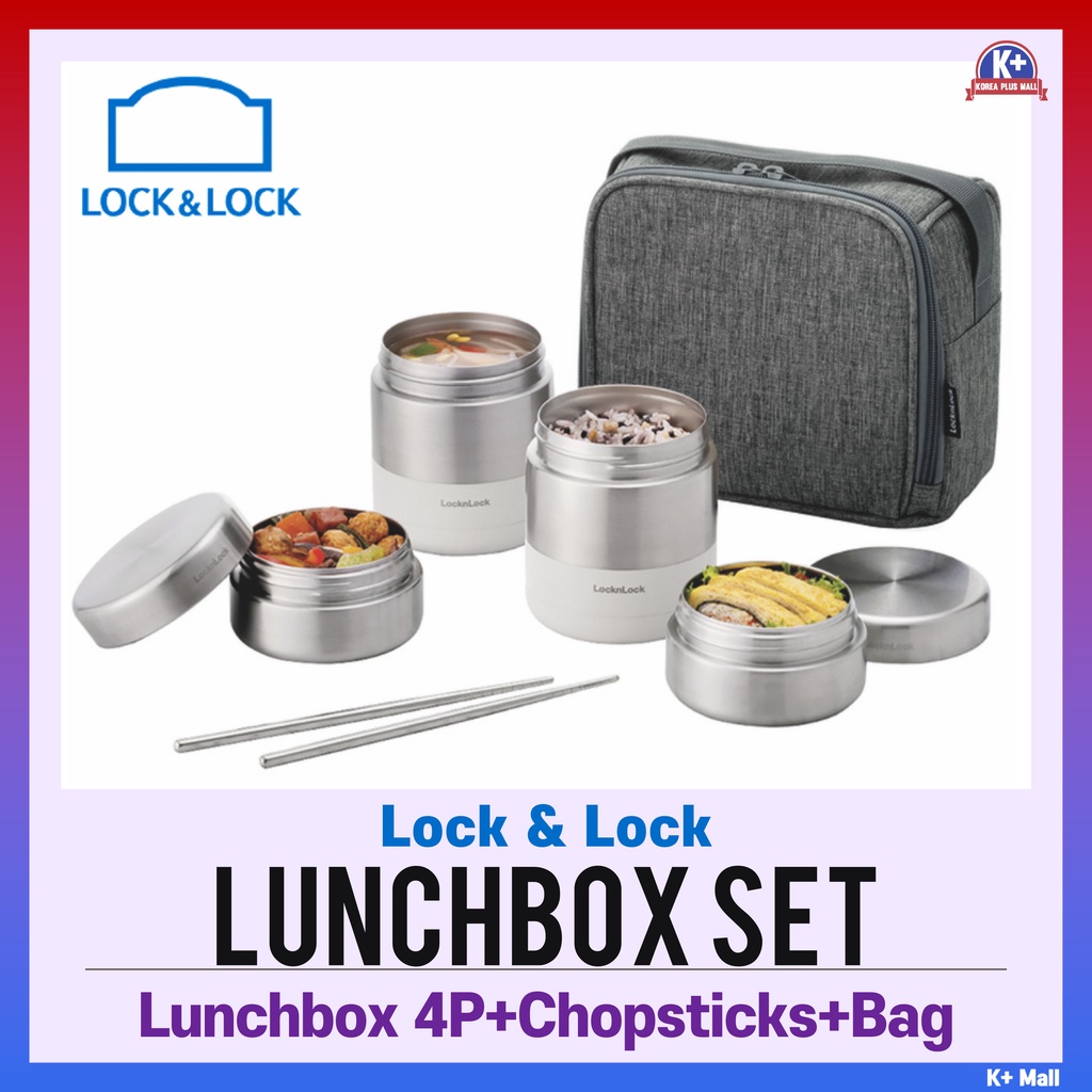 ️Ready Stock ️[Lock n Lock] lock&lock Lunch box Set/ Stainless Steel ...