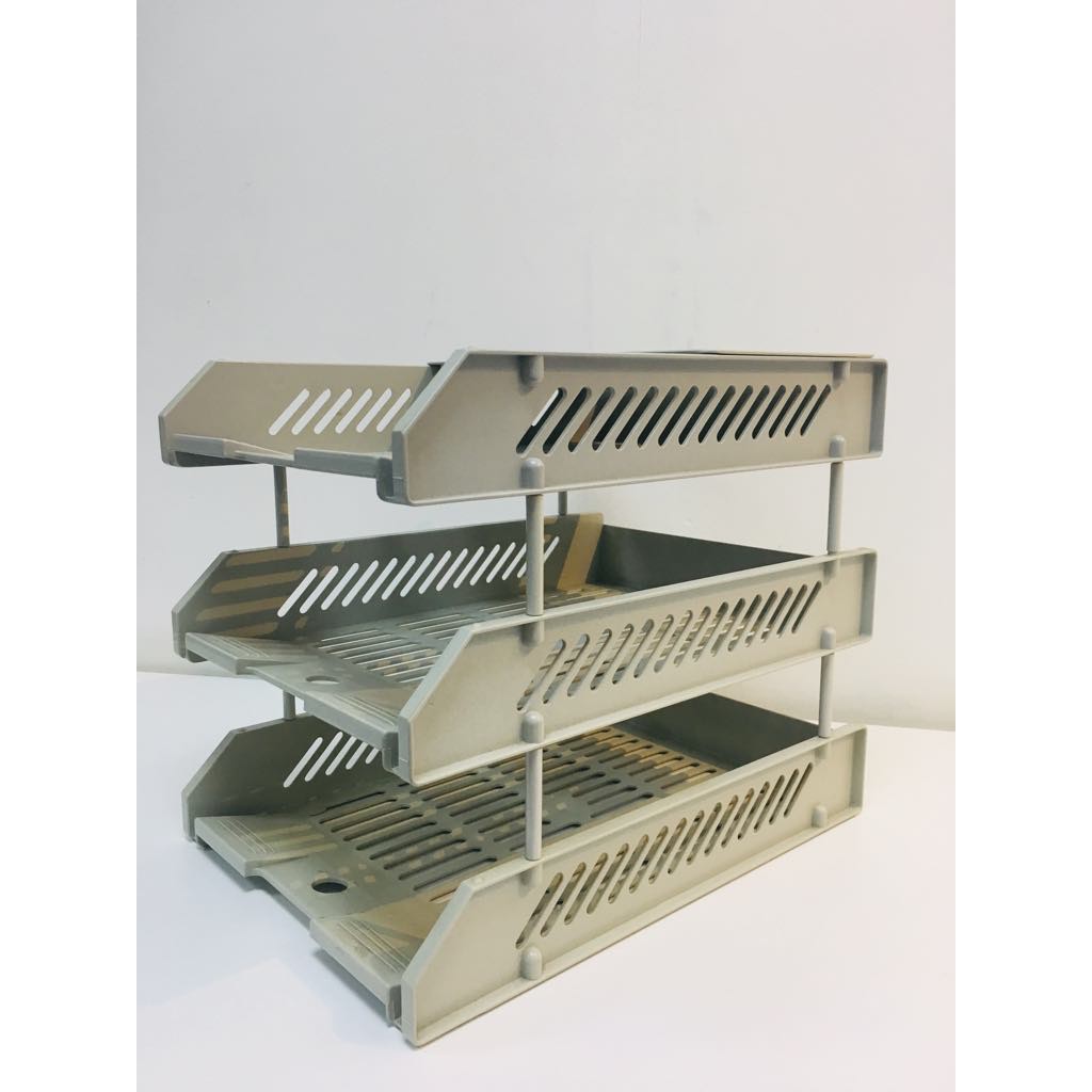 Shuter S713 3-tier plastic document tray/rack, A4 size | Shopee Singapore