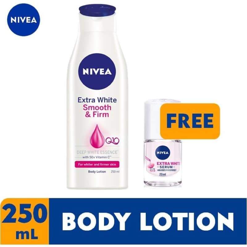 Nivea Extra White Firming Body Lotion 250ml + FREE Extra White Serun ...