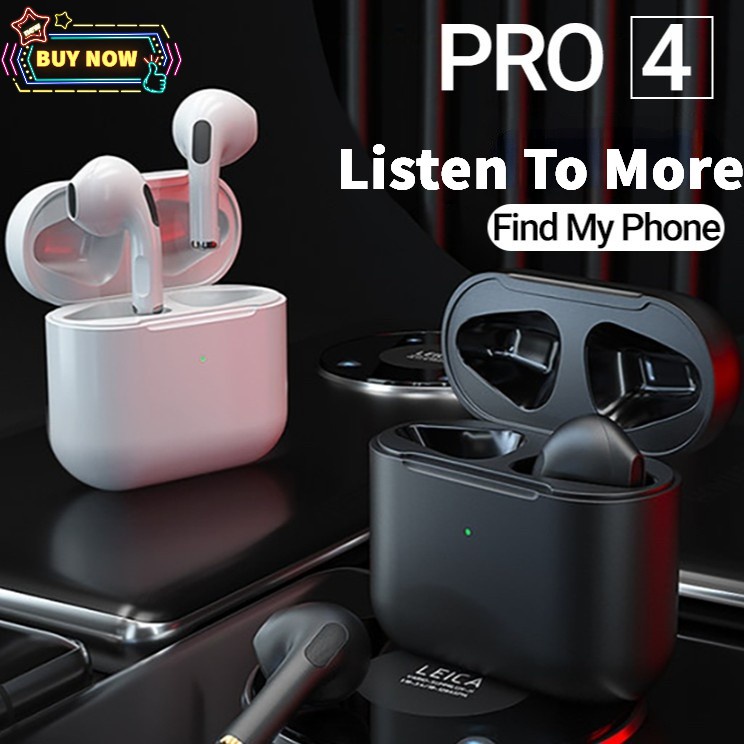 Earphones Pro4 TWS Wireless Bluetooth Headphone Earbuds inPods With Mic for All Phone/Computer ...